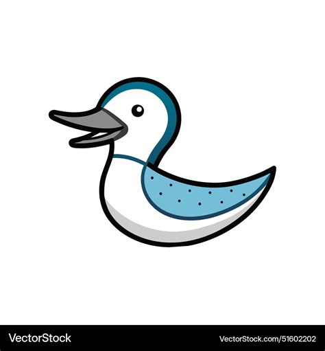 Arctic Loon Bird Smiles Icon Royalty Free Vector Image
