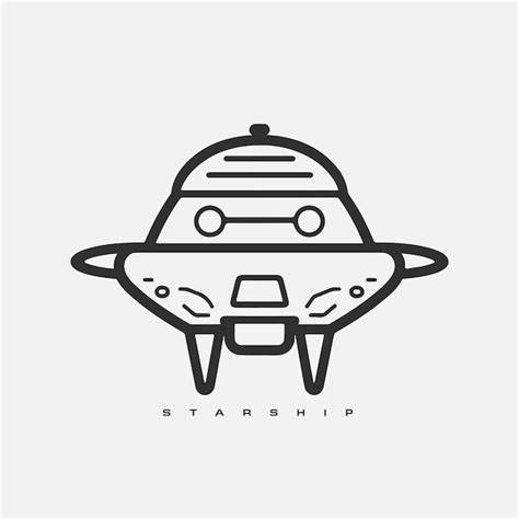 Premium Vector Starship Logo Space Satelite Retro Shuttle Moon