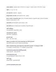 Econ Formula Sheet Docx Value Added Market Value Of The Firm S Output Market Value Of The