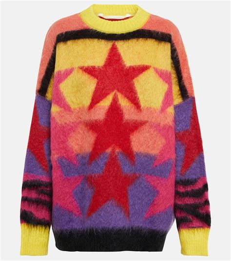 Palm Angels Jacquard Mohair Blend Sweater Palm Angels