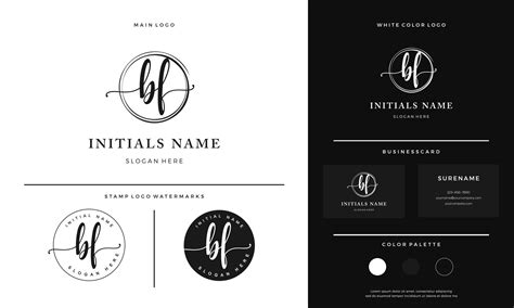 Circular Brush Letter Bf B F Initial Logo Design With Handwriting Style 14696450 Vector Art At