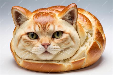Premium Photo A Cat Shaped Bread Is Made By A Cat