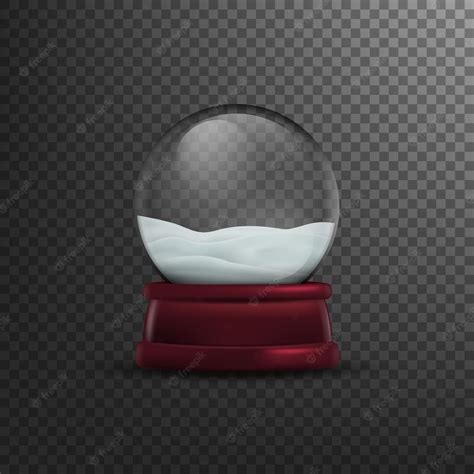 투명 배경 벡터 일러스트 레이 션에 고립 된 크리스마스 스노우 글로브 프리미엄 벡터