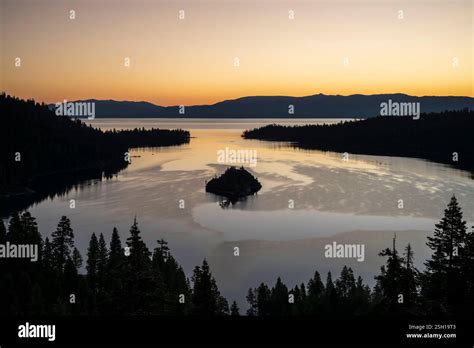 Sunrise Over Emerald Bay At Lake Tahoe California Usa Lake Tahoe Is