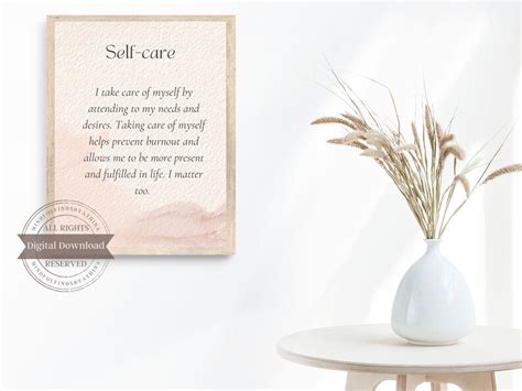 Self Care Wall Art Printable Instant Download Mental Health