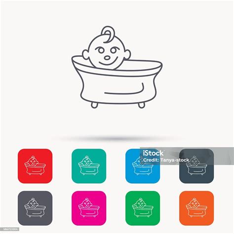 아기용 욕실 내 아이콘크기 어린이 네이선거리의 팻말 곧은에 대한 스톡 벡터 아트 및 기타 이미지 곧은 귀여운 명랑한
