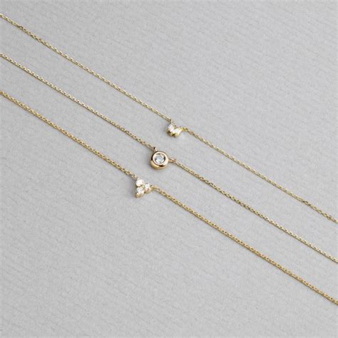 Solid Gold Floating Diamond Necklace Lily And Roo Wolf And Badger