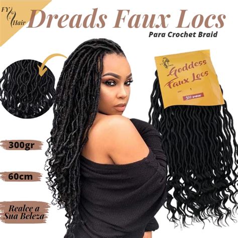 Cabelo Goddess Faux Locs Gr Crochet Braid Shopee Brasil