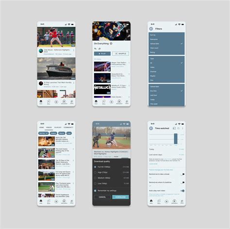YouTube App Redesign UX UI Design Behance