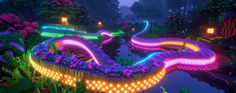 Bring To Life A Neon Serpent Slithering Through A Virtual Garden