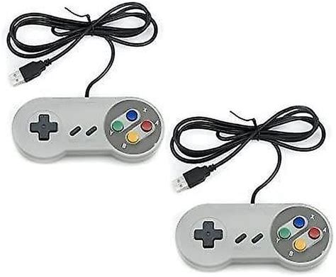 Brillar Qumox 2x Usb Sfc Gamepad Estilo Super Famicom Para Juegos De