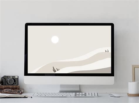Neutral Boho Wallpaper For Laptop Desktop Minimalist Etsy