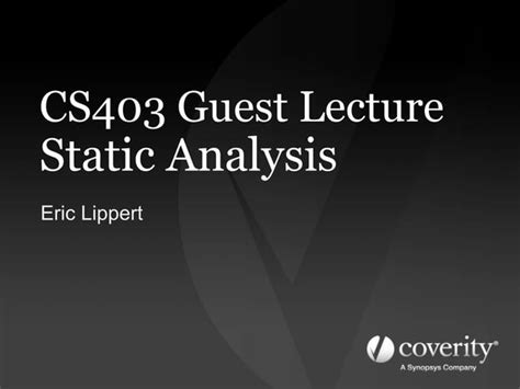 Static Analysis In Industrypptx