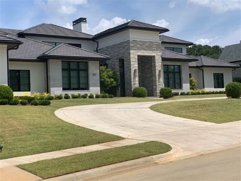 Southlake Modern 1 Story Front Elevation Modern Exterior Dallas