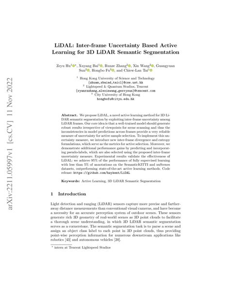 LiDAL Inter Frame Uncertainty Based Active Learning For 3D LiDAR