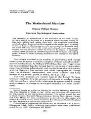 Unveiling The Motherhood Mandate Analysis Of Sex Typed Behavior Course Hero