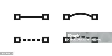 Icône De Contour De Ligne De Courbe Bézier Jeu De Symboles De Loutil De Dessin De Point De Plume