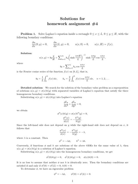 Partial Diff Eq 1 Sine Eigenvalues And Eigenvectors Free 30 Day