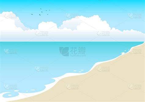 海滩卡通插图