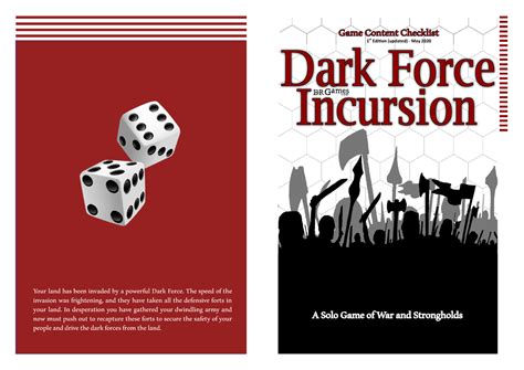 Dark Force Incursion Checklist Booklet Your Land Has Been Invaded