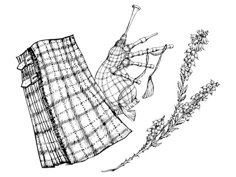 Premium Vector Ink Hand Drawn Vector Sketch Scottish Traditional