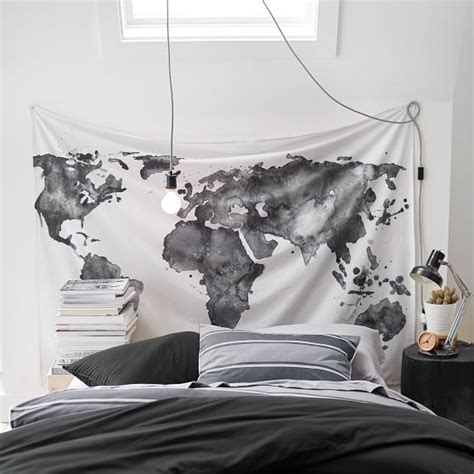World Map Dorm Tapestry Pottery Barn Teen