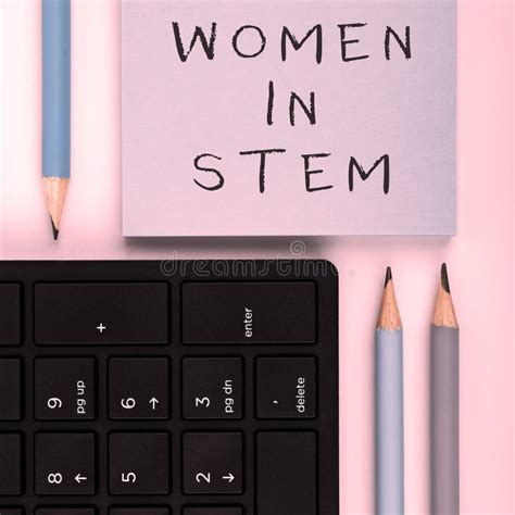 Hand Writing Sign Women In Stem Business Approach Science Technology Engineering Mathematics