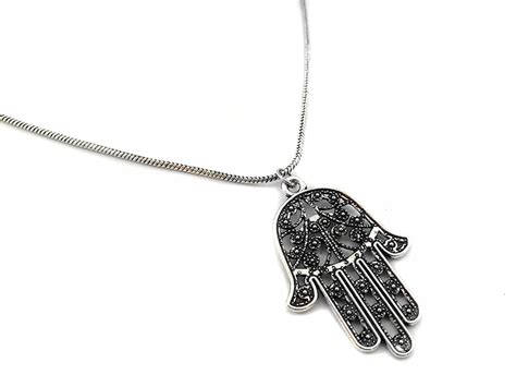 NASZYJNIK DŁOŃ FATIMY HAMSA RĘKA MIRIAM NA SZYJE 7024261372 oficjalne archiwum allegro