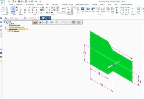 solid edge tutorial part modeling in synchronous mode ex 5 the