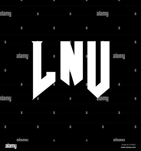 LNU Letter Logo Design For Technology Company LNU Logo Design Black And White Color Combination