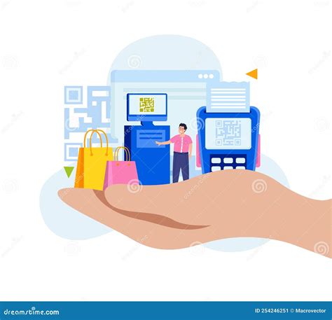 qr code flat vector illustration stock vector illustration of