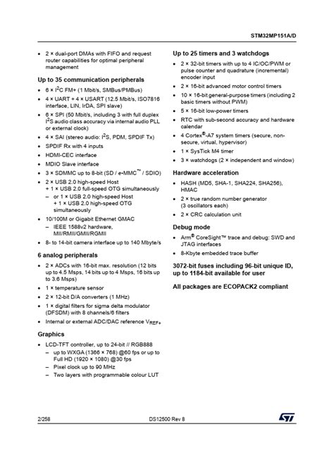 Stm32mp151d Stm32mp151a Arm Cortex A7 650mhz Cortex M4 Mpu