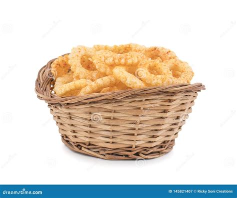 Yummy Round Shaped Yellow Snack Stock Image Image Of Crisp Crunchy