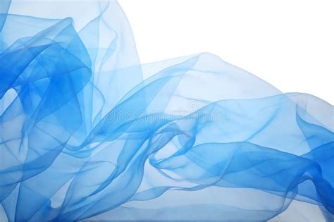 Beautiful Light Blue Tulle Fabric On White Background Stock