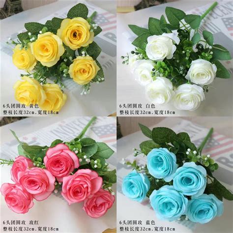 仿真玫瑰花仿真花餐桌装饰单支花束假花干花摆件塑料插花客厅摆设虎窝淘