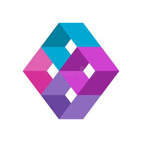 3d Isometric Box Shape Outline Small Cube In A Big Cube Abstract