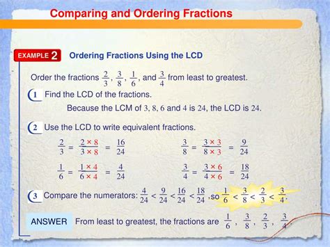 Ppt Comparing And Ordering Fractions Powerpoint Presentation Free