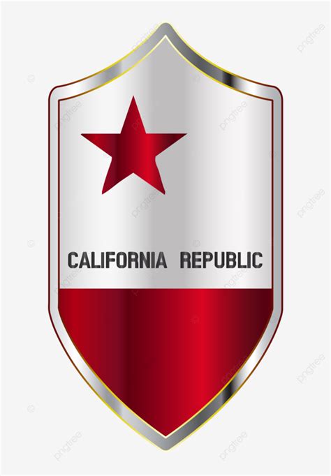Crusader Shield With California State Flag Isolated California Banner