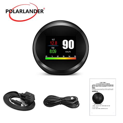 Odb2 Gps 듀얼 시스템 자동차 스마트 디지털 미터 인기 판매 Odb2 안전 컬러 스크린 Hud P11 라운드 헤드 업