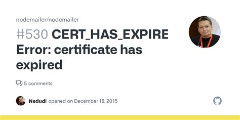 Certhasexpired Error Certificate Has Expired · Issue 530