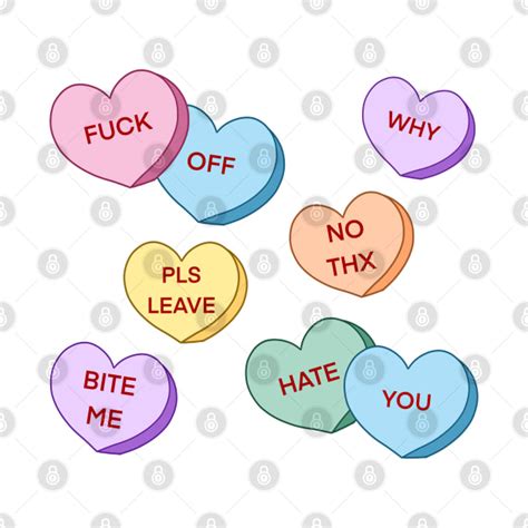 Rude Candy Hearts Pattern Rude Candy Hearts T Shirt Teepublic