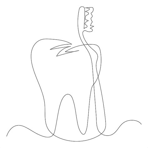 Premium Vector Continuous One Line Drawing Of Teeth Line Art Drawing