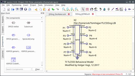 555 Timer Models Working In Ngspice But Dont Work Using Qucs S · Issue