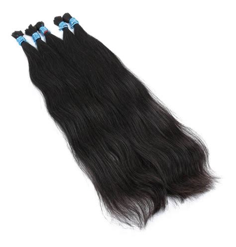 Cabelo Humano Brasileiro 70 75cm Volumoso Em Preto 50g Parcelamento