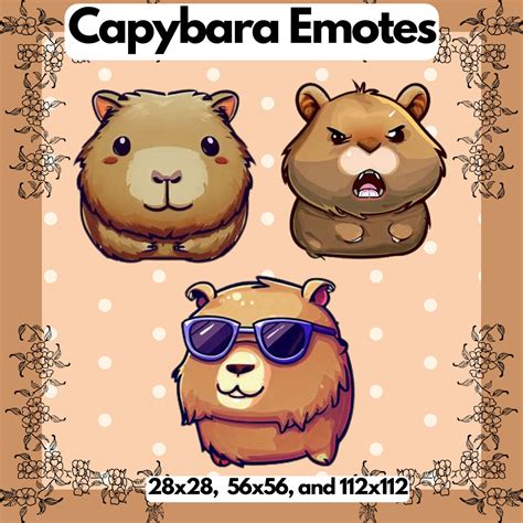 Capybara Twitchdiscord Emotes Etsy