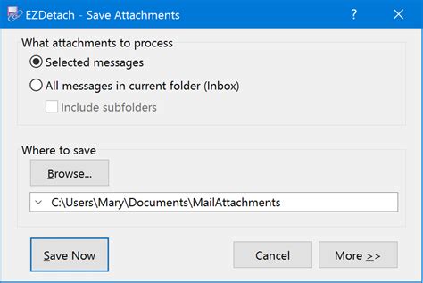 Saving Outlook Attachments — Ezdetach User Guide