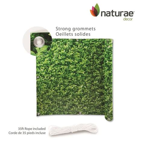 Naturae Decor Privacy Balcony Screen Green Foliage Print 34 In X 180 In
