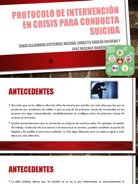 Protocolo Para Intervención En Conducta Suicida Pdf Suicidio