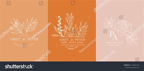 웨딩 로고 디자인 벡터 꽃꽂이 예술과 스톡 벡터로열티 프리 1730963128 Shutterstock
