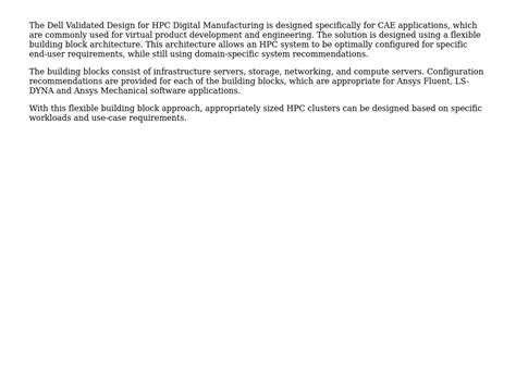 Introduction Dell Validated Design For Hpc Digital Manufacturing With